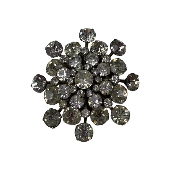 Jewelry | Vintage Estate Rhinestone Silver Tone Star Burst Firecracker ...